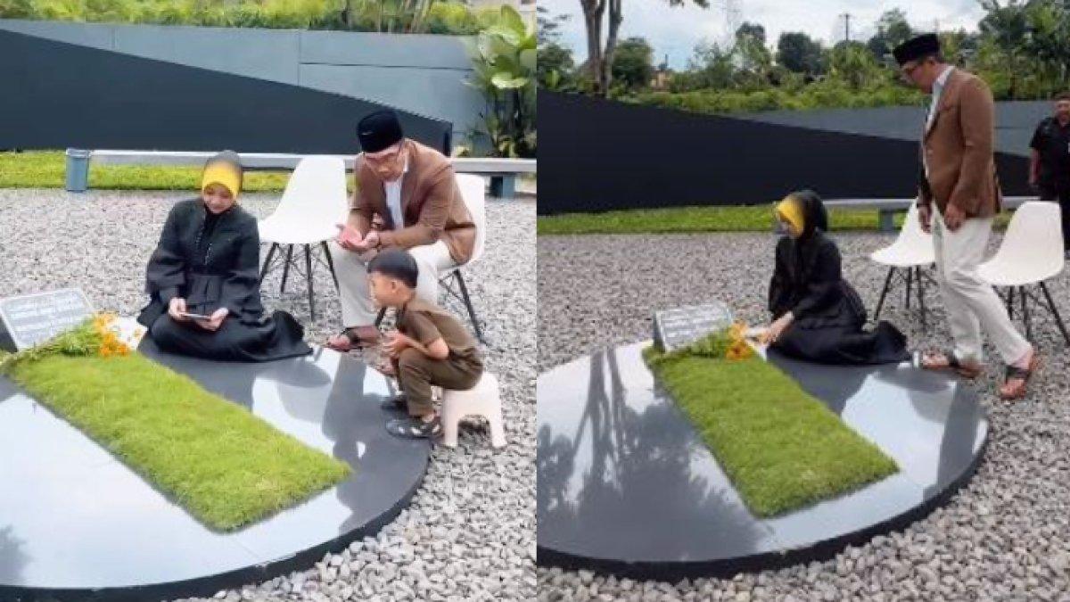 Ziarah ke Makam Eril, Atalia Bersimpuh Sambil Menangis, Sampaikan ... Ziarah ke Makam Eril, Atalia Bersimpuh Sambil Menangis, Sampaikan ...