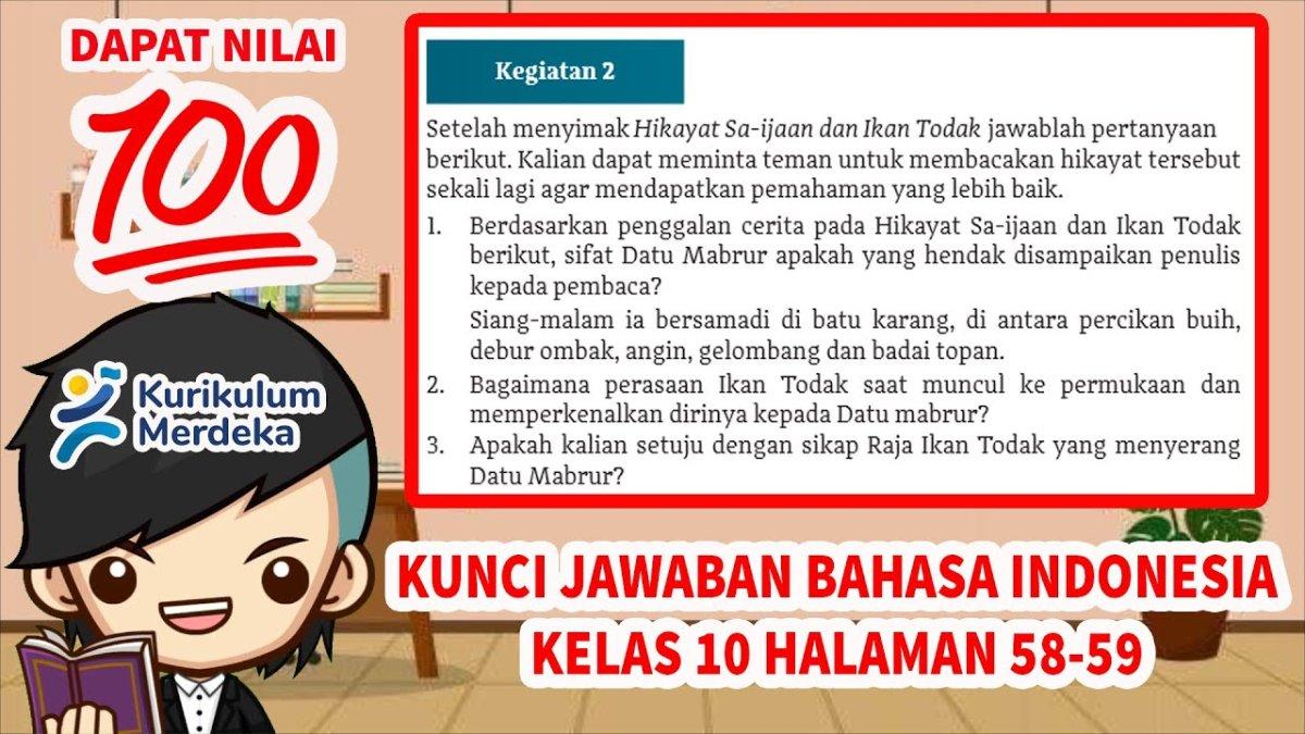 Soal Bahasa Indonesia Kelas 10 SMP Hal 58 59 K Merdeka, Kunci Jawaban ...