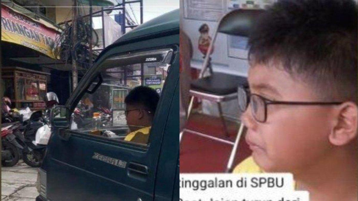 Tertinggal di SPBU Sumedang Jabar saat Mudik, Bocah Laki-laki Nangis: Ingin Jajan, Mobil Tancap ...