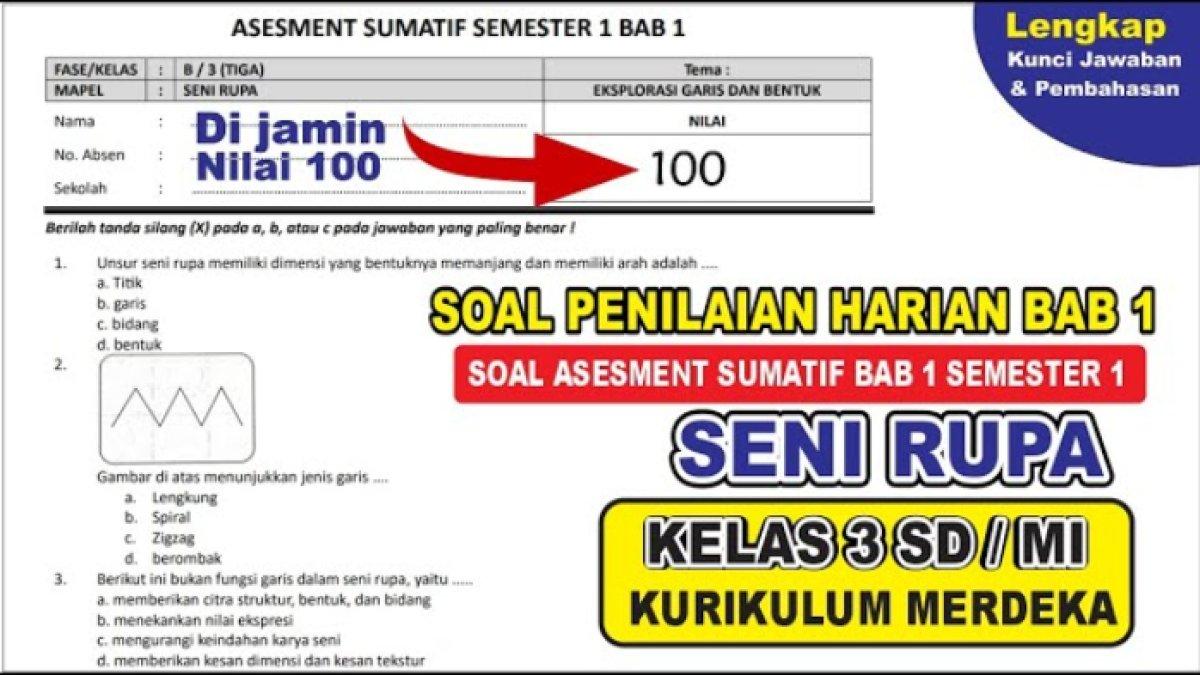 35 Kunci Jawaban Ujian PTS SBDP Seni Budaya Kelas 3 SD, Latihan Soal UTS Pilihan Ganda-Essay ...