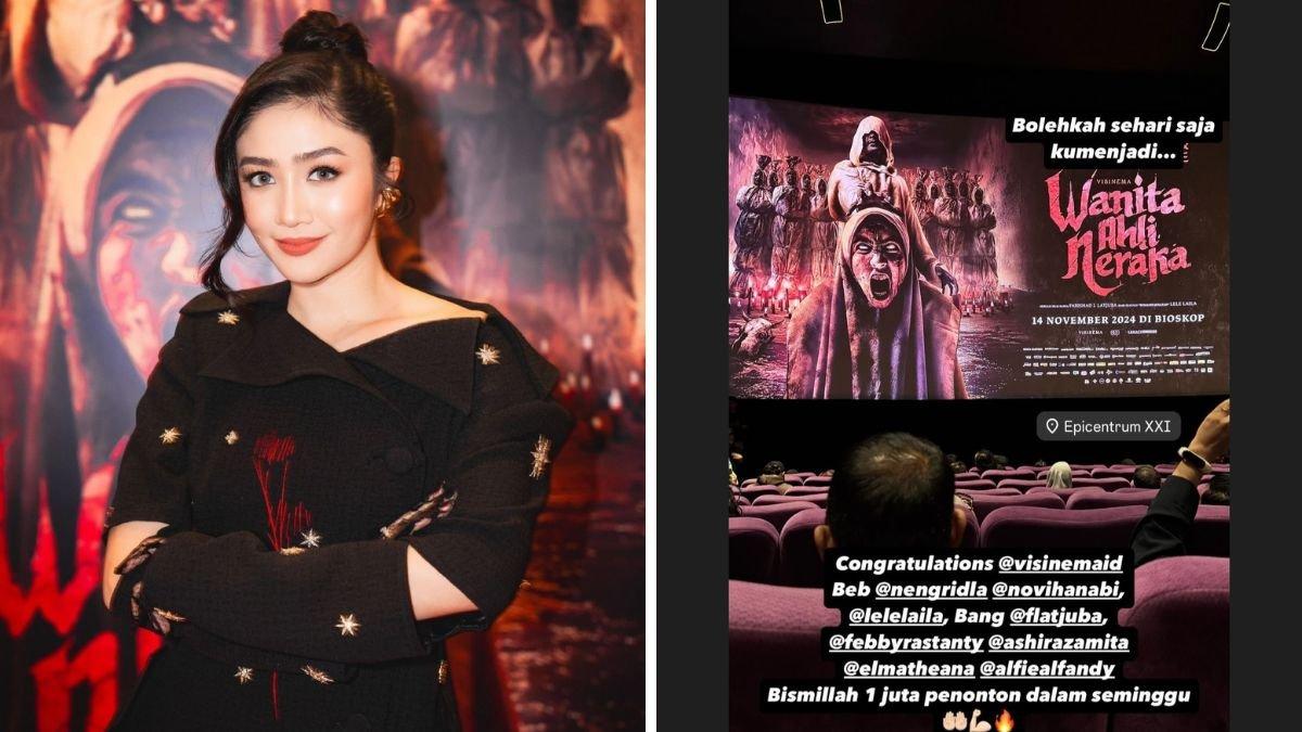10 Potret Febby Rastanty di Gala Premier Film Wanita Ahli Neraka, Beri ...
