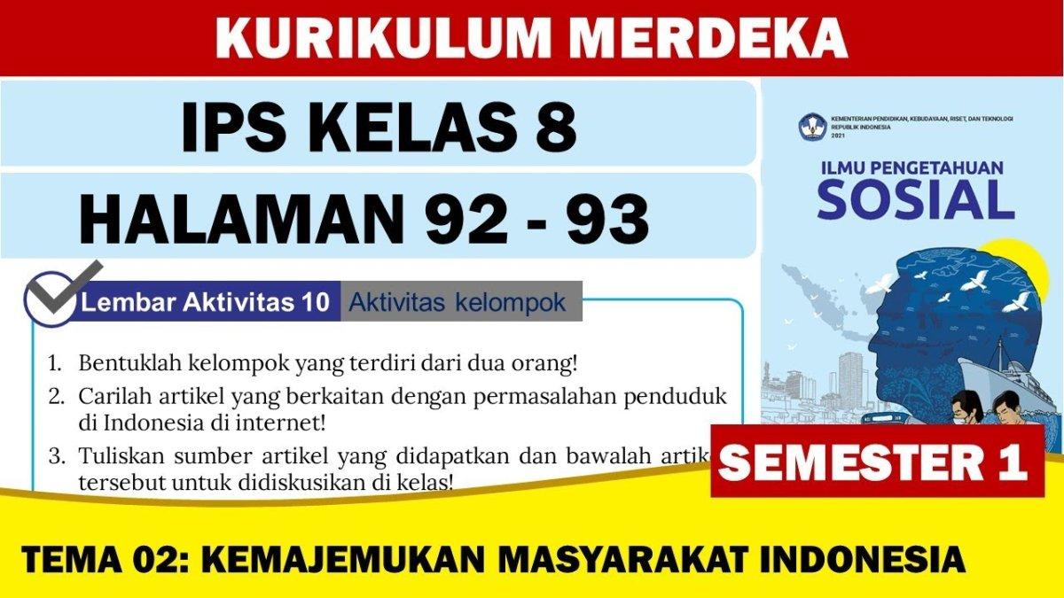 Materi Soal Kemajemukan Masyarakat, Kunci Jawaban IPS Kelas 8 SMP Halaman 92 93 Aktivitas 10 ...