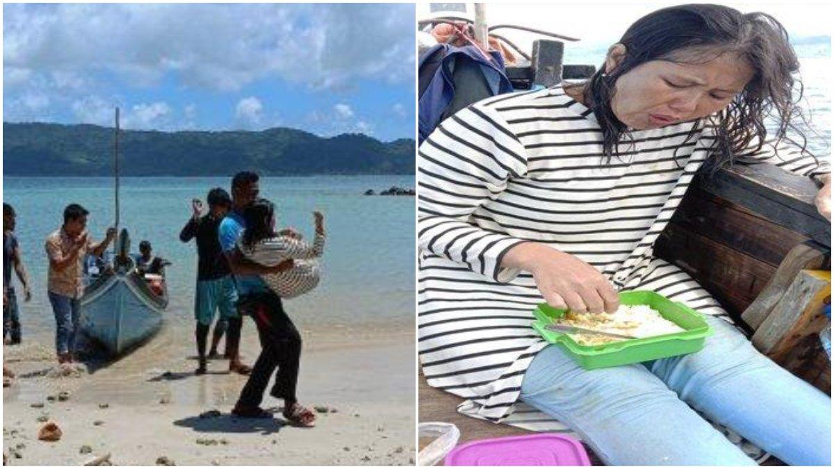 VIDEO Wanita Diduga Depresi Nekat Melompat ke Laut dari Kapal di Aceh, Berhasil Diselamatkan ...