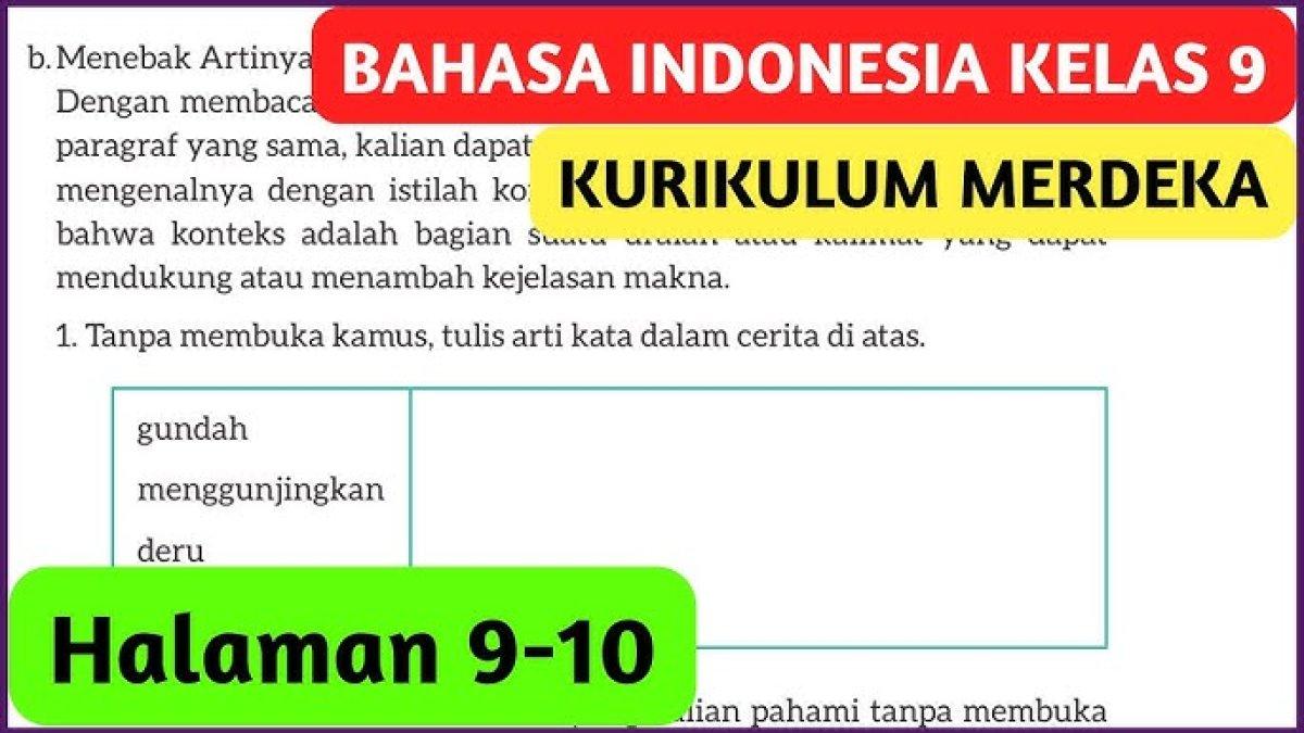 Kunci Jawaban Bahasa Indonesia Kelas 9 SMP Halaman 9-10 Kurikulum ...