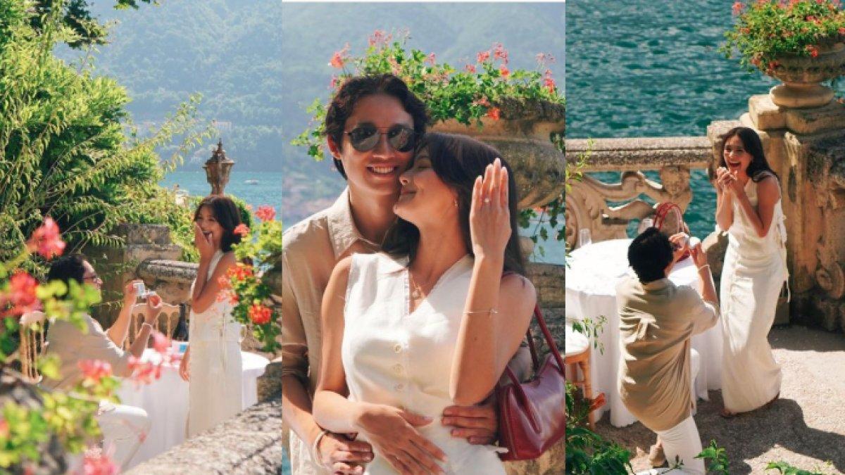 Potret Romantis Amanda Rawles Dilamar Kekasih di Tepi Danau Italia Usai ...