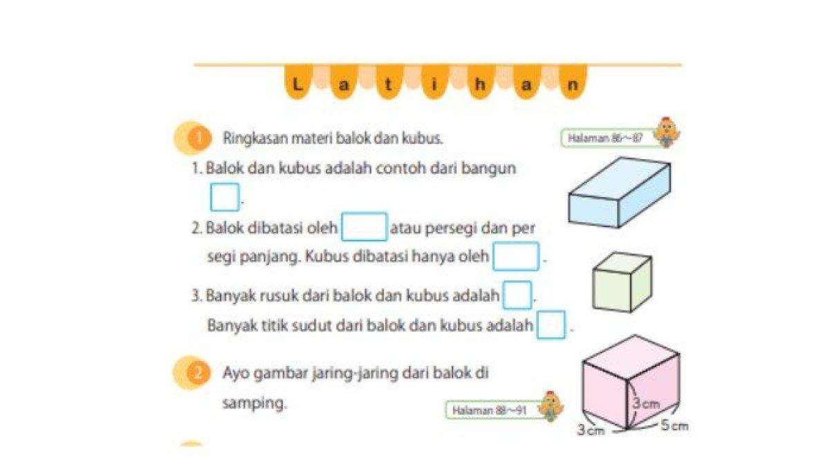 Matematika Kelas 4 SD/MI Vol 2 Halaman 99 Kurikulum Merdeka, Kunci Jawaban Materi Balok dan ...