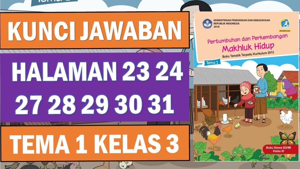 Kunci Jawaban Tema 1 Kelas 3 SD Hal 22, 23, 24, 25, 26, 27, 28, 29 dan ...