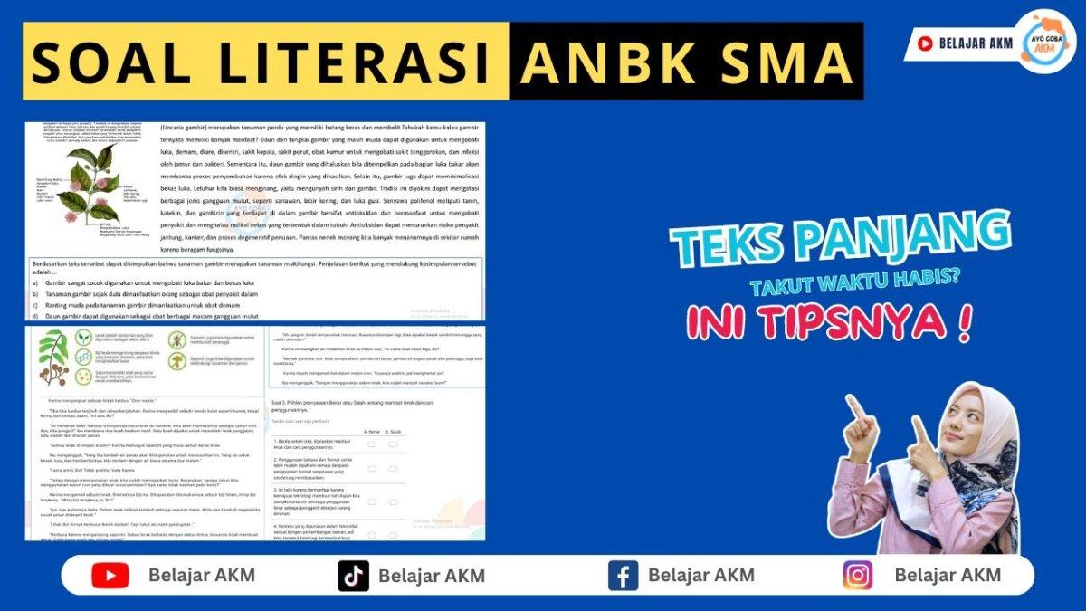 Kunci Jawaban Soal ANBK Numerasi Literasi Jenjang SMA, SMK, MA, Tahun ...