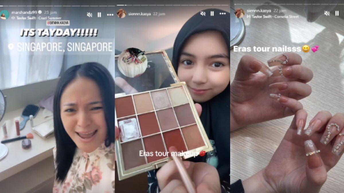 5 Momen Marshanda & Sienna Nonton Konser Taylor Swift di Singapura, Ibu ...