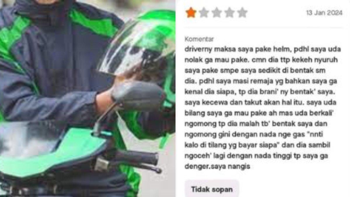 Niat Tertib Lalu Lintas, Driver Ojol Malah Dikasih Bintang Satu, Penumpang Kesal Diminta Pakai ...