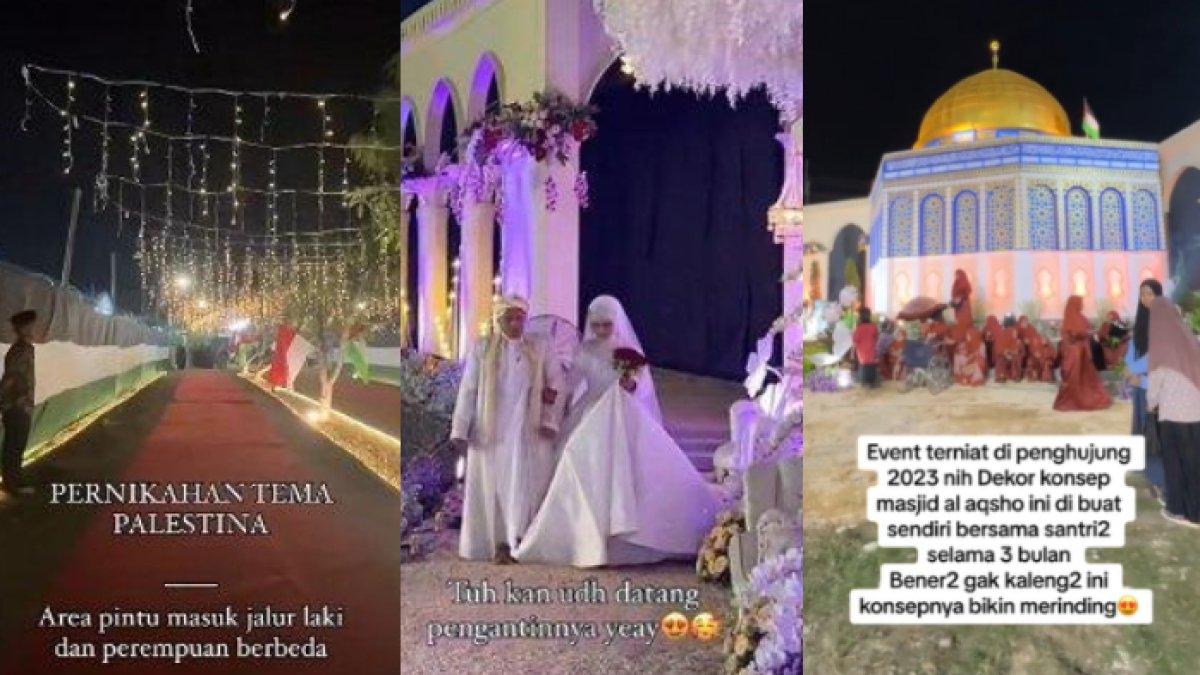 MasyaAllah! Pengantin di Bangkalan Usung Tema Palestina di Pernikahan ...
