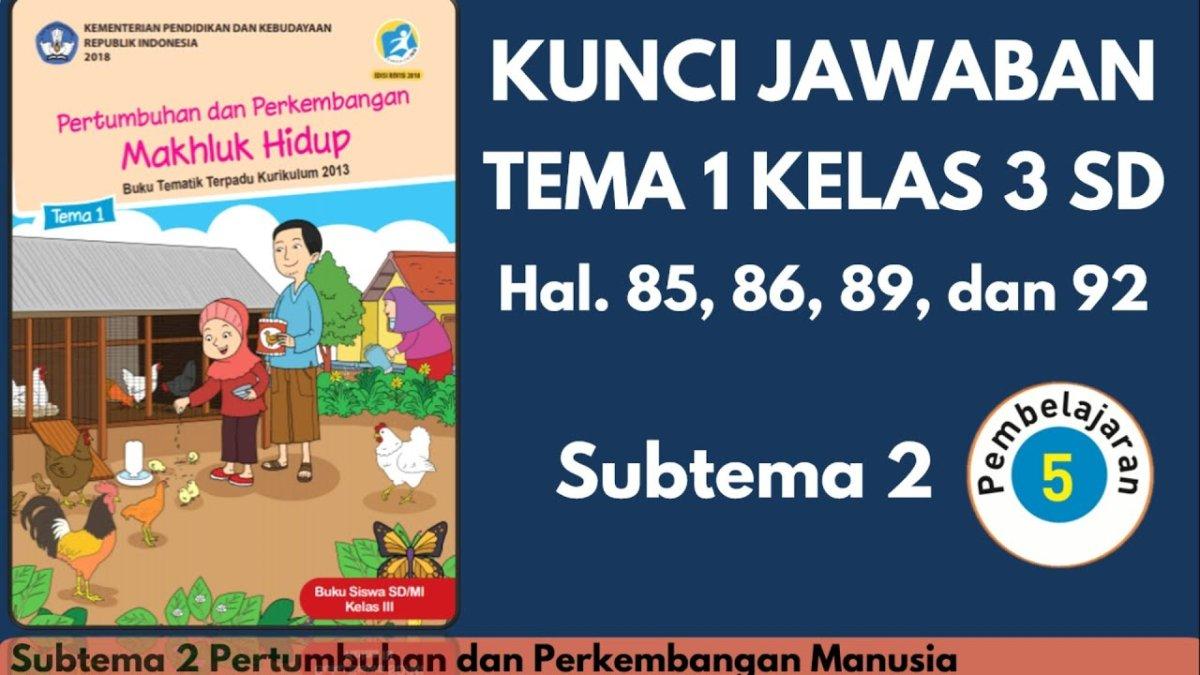 Kunci Jawaban Buku Tematik Kelas 3 SD Halaman 85 86 89 92: Pertumbuhan & Perkembangan Makhluk ...