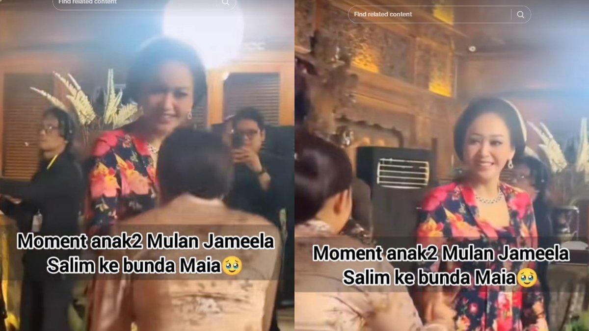 Potret Maia Estianty Bertemu Anak Mulan Jameela di Siraman Al Ghazali, Senyum dan Balas Salaman ...