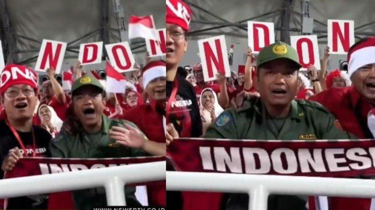 Unik! Suporter Ini Pakai Kostum Hansip saat Nonton Timnas U23 Vs Korsel ...