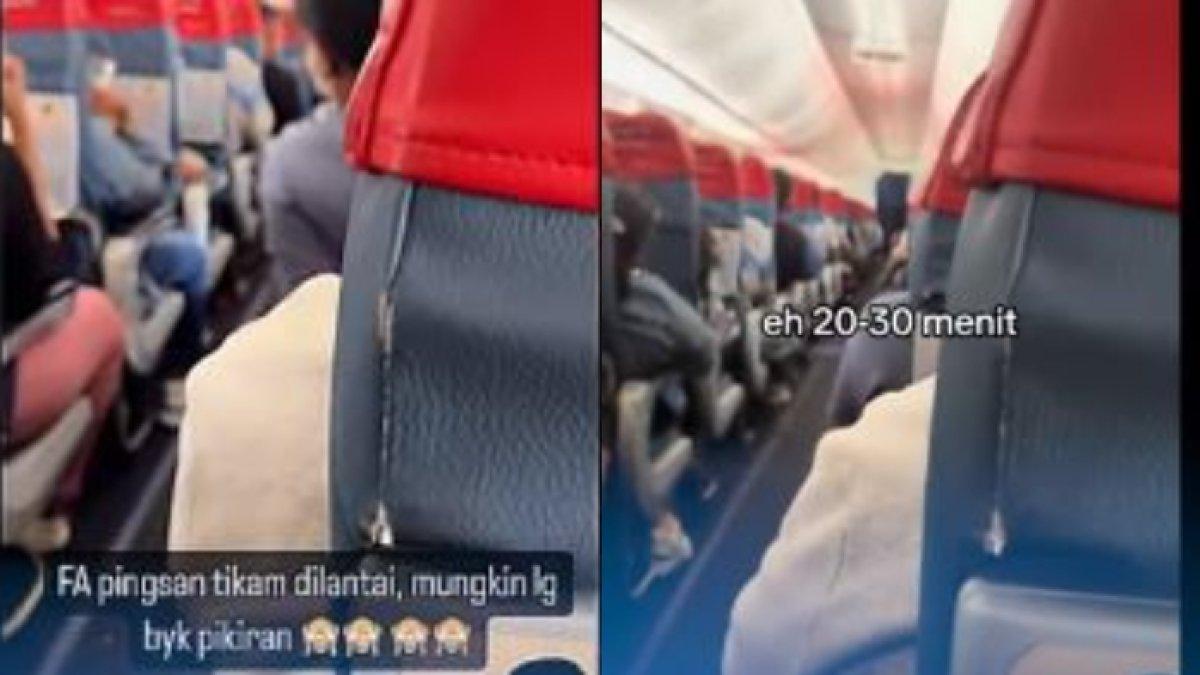 Viral Video Detik-detik Insiden Jelang Pesawat Lion Air Terbang, Pramugari Pingsan Penumpang ...