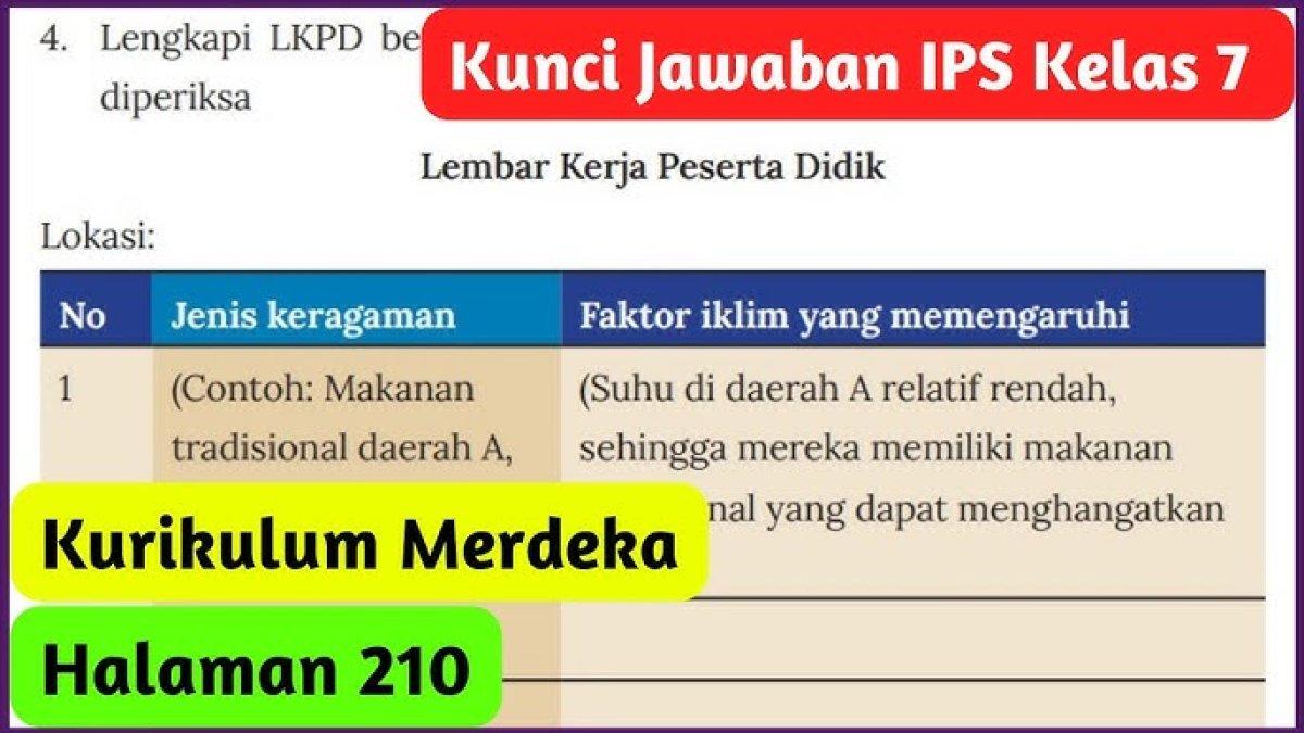 Kunci Jawaban IPA Kelas 7 SMP/MTs Halaman 210 Kurikulum Merdeka, Bab 7: Bumi dan Tata Surya ...