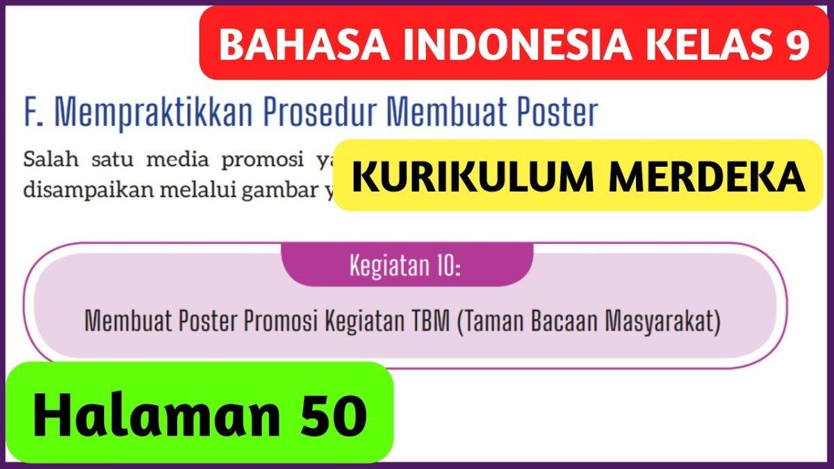 Jawaban Bahasa Indonesia Kelas 9 SMP, Soal Halaman 50 Kurikulum Merdeka ...