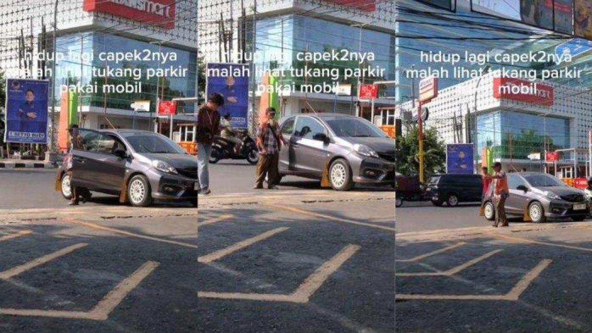 DETIK-DETIK Tukang Parkir di Semarang Berangkat Naik Mobil, Turun Langsung Arahkan Kendaraan ...