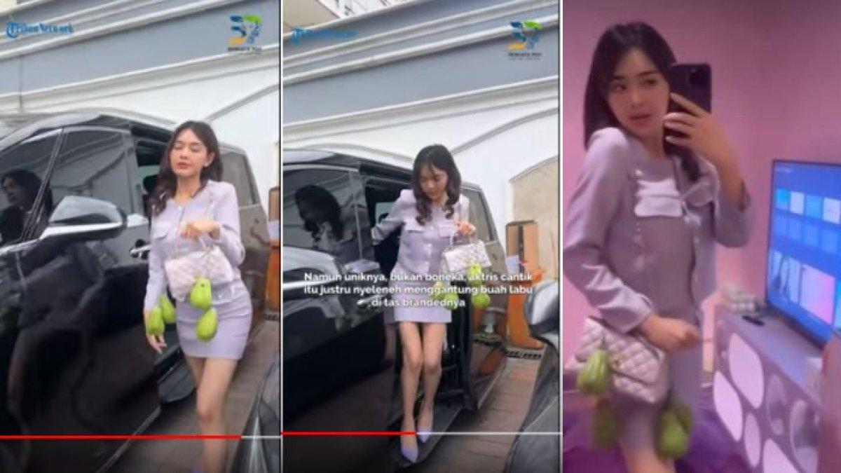 Viral Aksi Kocak Amanda Manopo Ikuti Tren Viral Labubu, Gantung Buah Labu di Tas Seharga Rp 105 ...