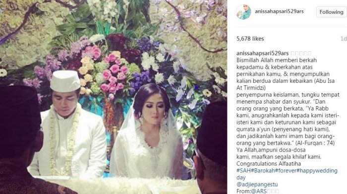 Adjie Pangestu Nikahi Cewek 22 Tahun, Begini Doa Mengharukan dari ...