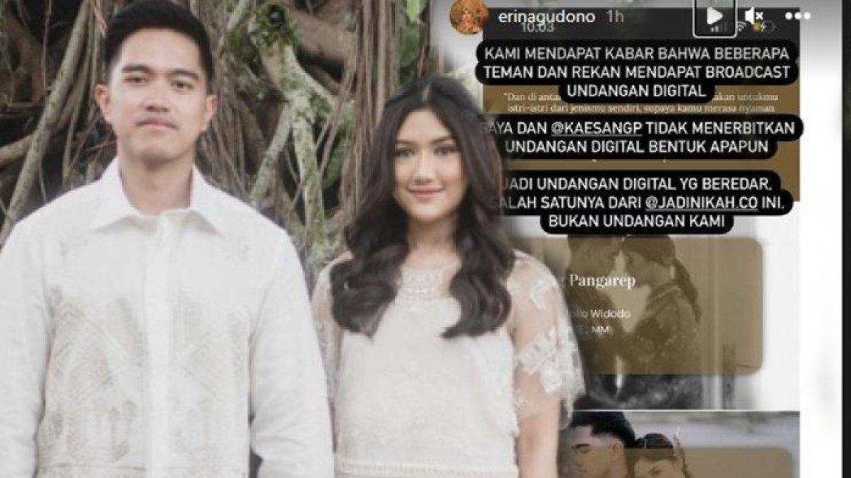 KLARIFIKASI Tegas Erina Gudono soal Undangan Digital Pernikahannya dengan Kaesang, 'Tidak ...