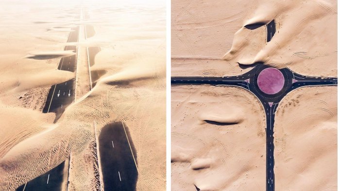 Potret Suasana Suram Gurun Pasir Gerogoti Jalan Raya dan Pemukiman di ...