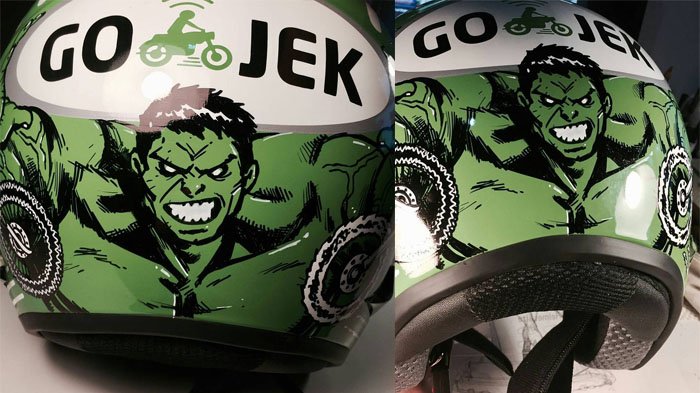 Keren! Helm Gojek Dilukis Hingga Hasilnya Sekeren Ini, Ternyata Banyak ...