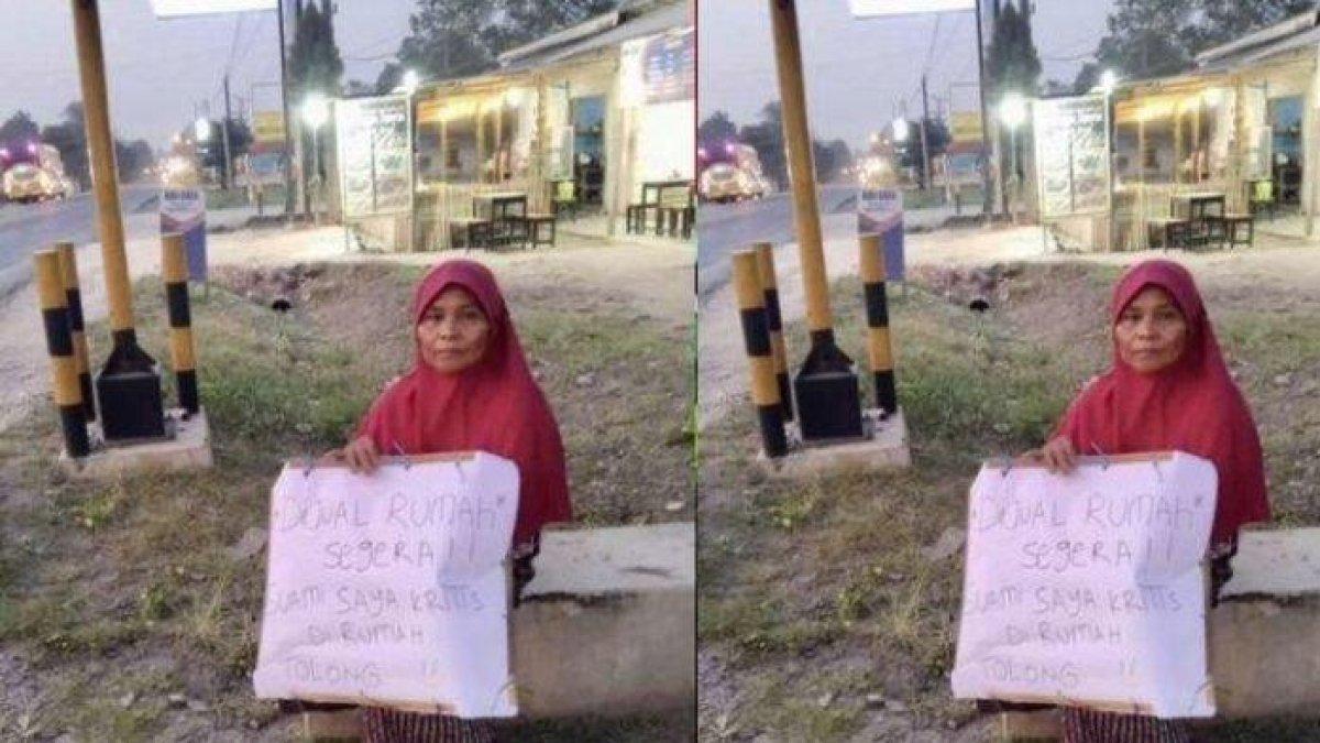 PERJUANGAN Hasimah 3 Bulan Pegang Karton 'Jual Rumah' di Tepi Jalan ...