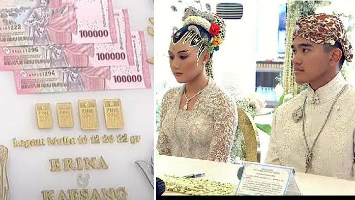 POTRET Maskawin Kaesang Pangarep untuk Erina Gudono, Ada Uang Rp300 Ribu hingga Logam Mulia 64 ...