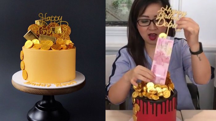 'Money Cake', Kue Ulang Tahun yang Bisa Keluar Uang Saat Ditarik ...
