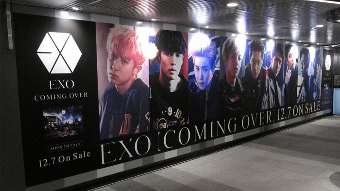 EXO Comeback - Buset! Poster Idol Grup Kece ini Penuhi Stasiun Shibuya ...