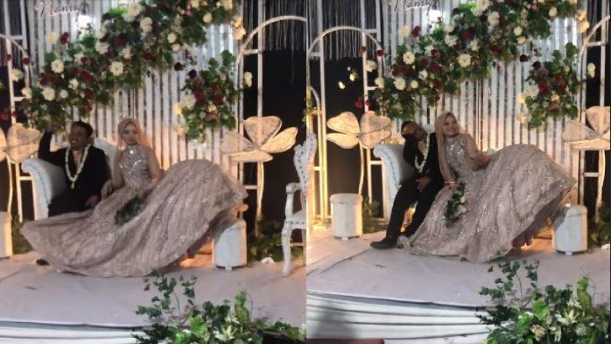Perjuangan Pengantin Tampil Cantik saat Resepsi, Rok Malah Ngembang ...