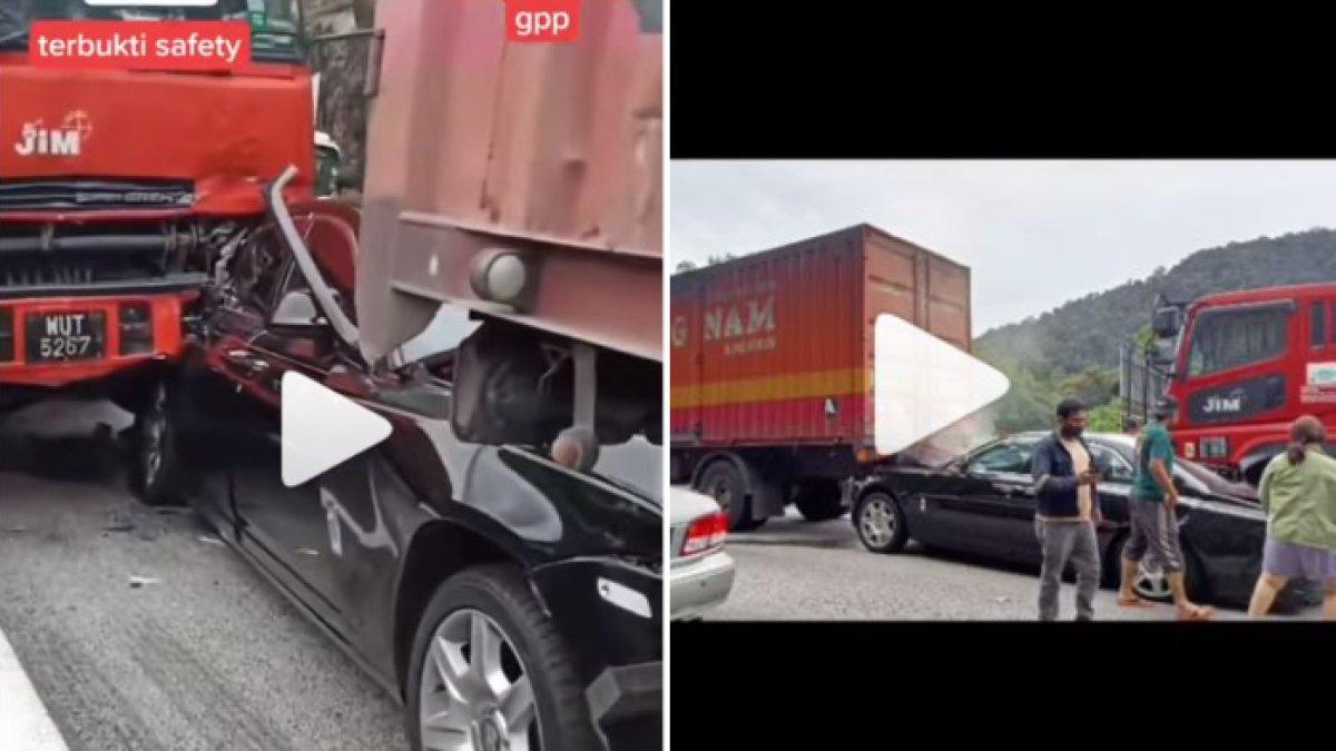 POTRET Mobil Rolls Royce Tak Penyok Setelah Digencet Truk Depan & Belakang, Kursi Penumpang Aman ...