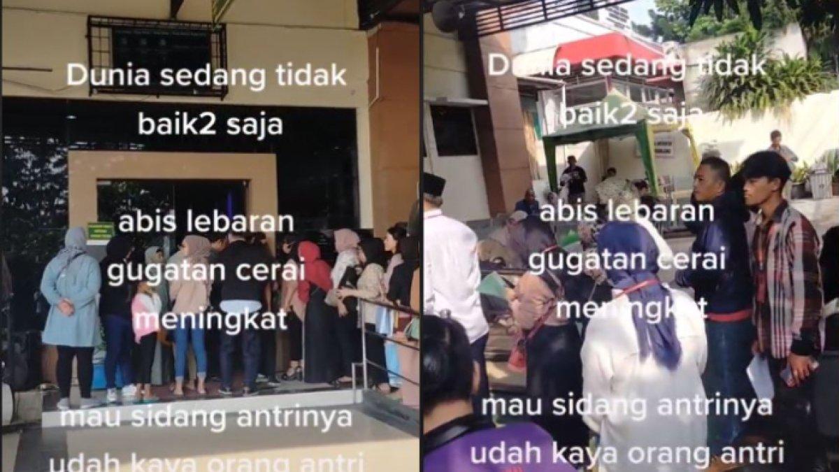 INNALILLAHI! Antrian Panjang Sidang Cerai di Cibinong Bak Antri Sembako ...