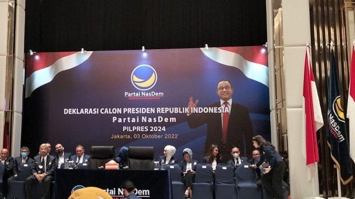 Partai NasDem Deklarasikan Capres 2024, Foto Anies Baswedan Terpasang di Backdrop - Tribun ...