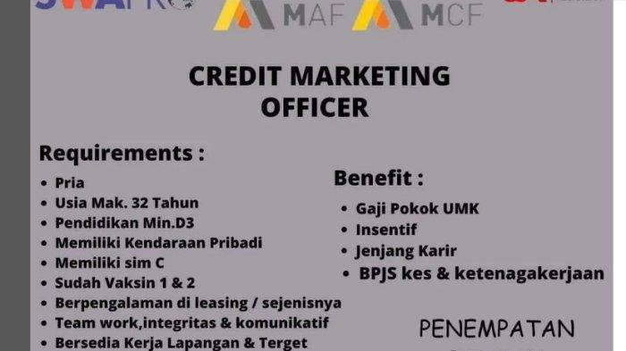Loker Sulbar - PT MAF Cari Karyawan untuk Posisi CMO dan Collector, Penempatan Polman dan Mamuju ...
