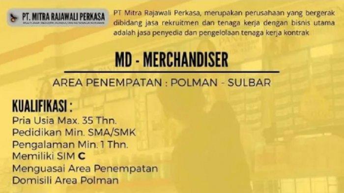 Lowongan Kerja Sulbar PT Mitra Rajawali Perkasa Butuh Merchandiser Penempatan Polman - Tribun ...