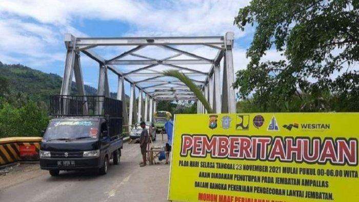 Jembatan Sungai Ampalas Kalukku Jalan Poros Mamuju Palu Sudah Bisa ...