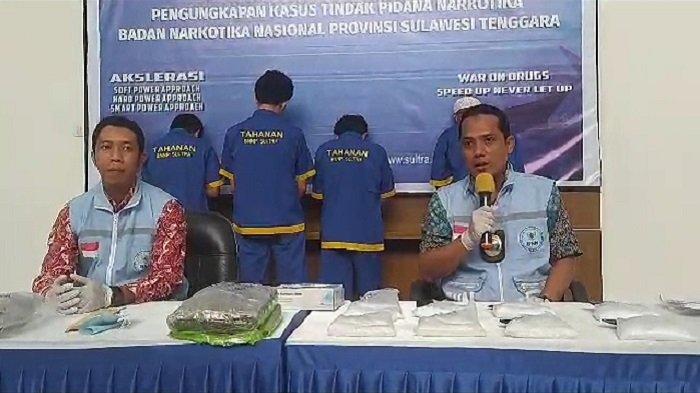 4 Pengedar Narkotika Jaringan Sumatera Hasil Pengungkapan 3 Kasus Diamankan BNNP Sulawesi ...