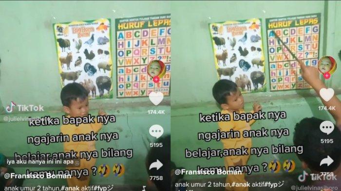 Video Viral Lucu Tingkah Bocah 2 Tahun Berkata 'Kamu Nanya' Saat Diajari Ayah Dibalas: Iya Aku ...