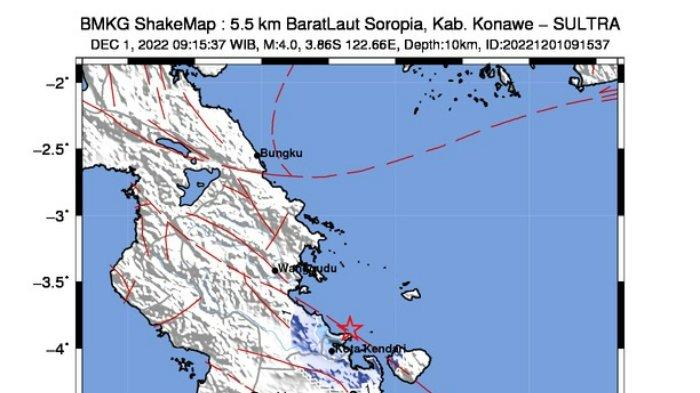 Imbauan BMKG Soal Gempa Bumi 4,0 Skala Richter Guncang Kendari Berpusat di Konawe Sulawesi ...