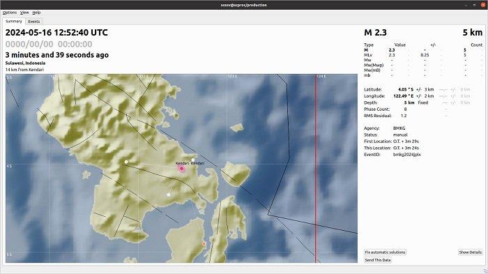 Gempa Bumi Tektonik 2,3 Magnitudo Guncang Wilayah Baruga di Kota Kendari Sulawesi Tenggara ...