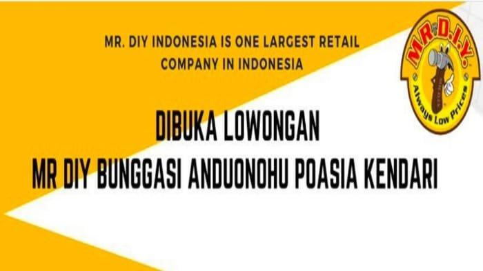 Update Lowongan Kerja Juni 2023 MR DIY Cabang Anduonohu Kendari Ada 5 ...
