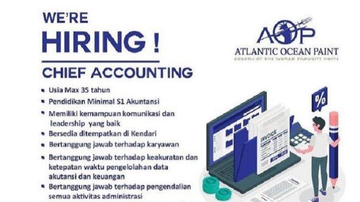 Lowongan Kerja Kendari, PT Bandar Trisula Buka Loker Chief Accounting ...