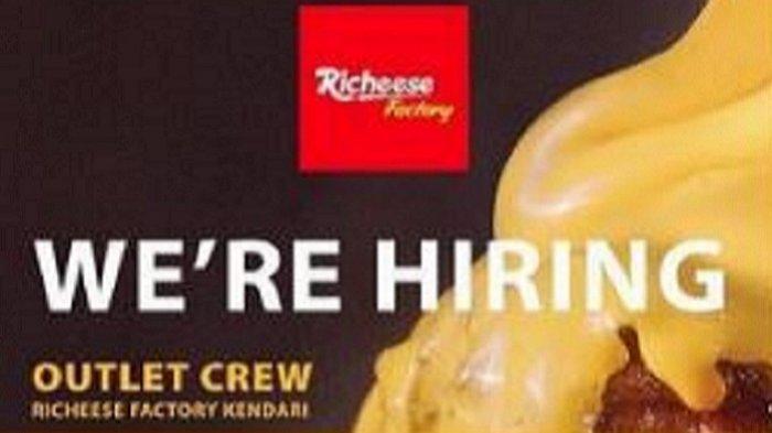 Lowongan Kerja Kendari, Richeese Factory Buka Loker Outlet Crew ...
