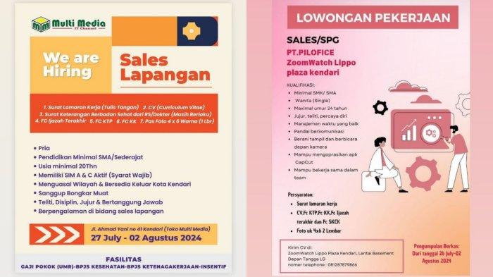 Lowongan Kerja Kendari Toko Multimedia dan PT Pilofice Zoom Watch Buka ...