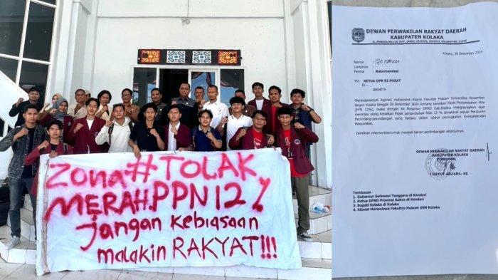 Mahasiswa Hukum USN Demo Tolak Kenaikan PPN 12 Persen di Kantor DPRD Kolaka Sulawesi Tenggara ...