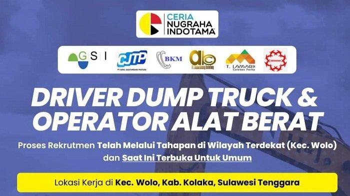 Perusahaan Tambang di Sultra Buka Lowongan Kerja 20 Driver Dump Truk ...