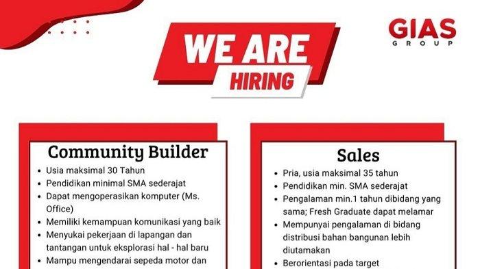 Lowongan Kerja Kendari PT GIAS Rekrutmen Community Builder dan Sales, Cara Daftar dan ...