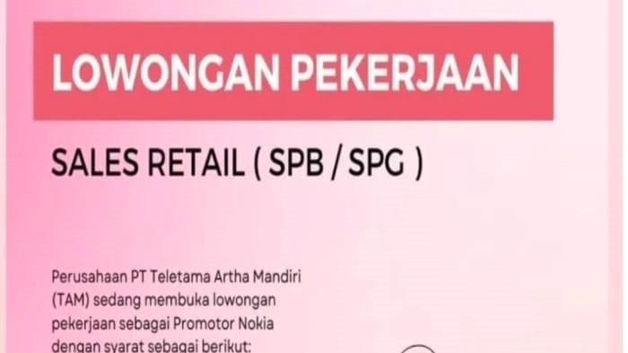 Lowongan Kerja Kendari, PT Teletama Artha Mandiri Buka Loker Promotor ...